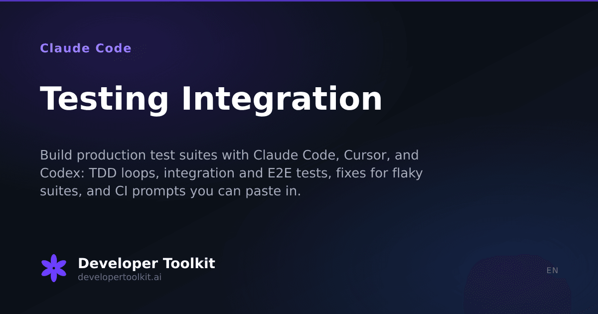 Testing Integration | Developer Toolkit