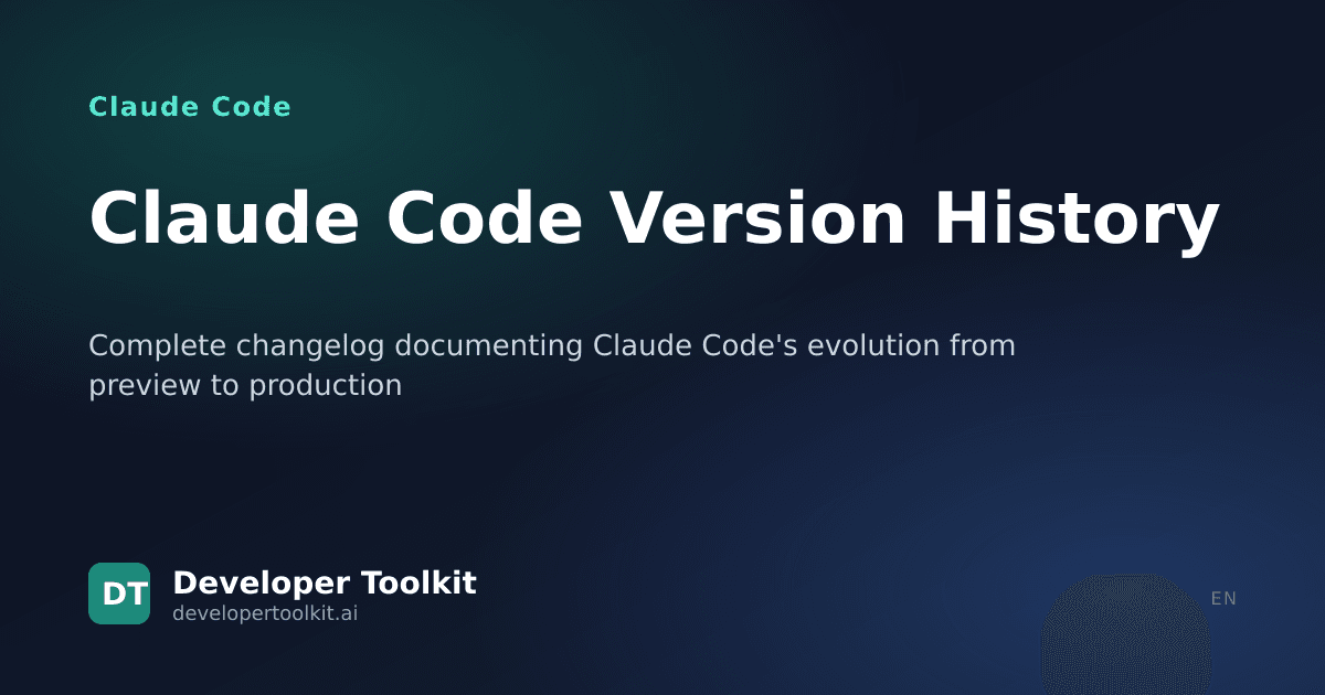 Claude Code Version History | Developer Toolkit