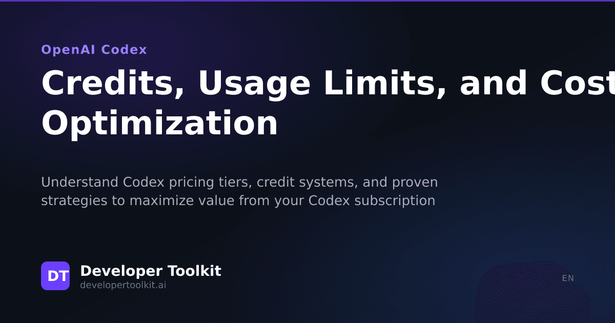 Credits, Usage Limits, and Cost Optimization | Developer Toolkit
