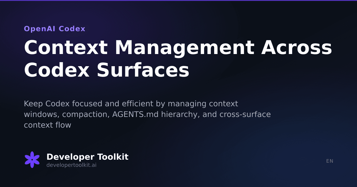 Context Management Across Codex Surfaces | Developer Toolkit