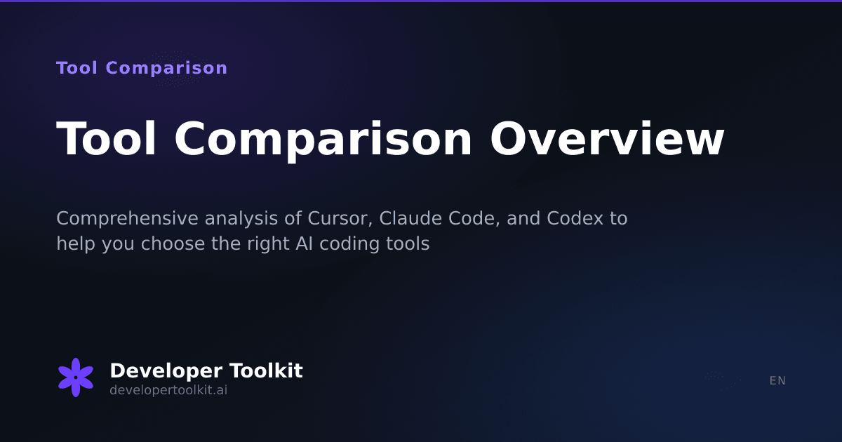 Tool Comparison Overview | Developer Toolkit