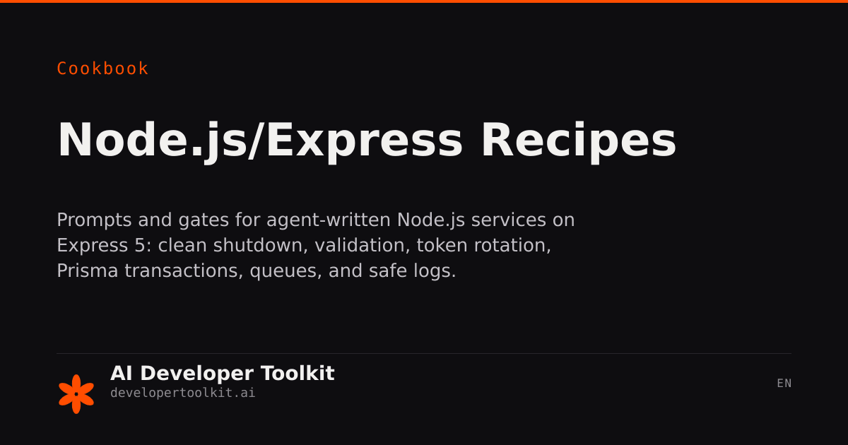Node.js/Express Recipes | Developer Toolkit