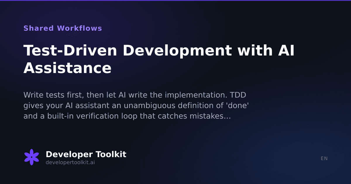 Test-Driven Development with AI Assistance | Developer Toolkit